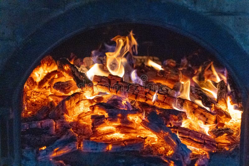Wood Fire, Hard with Embers. Stock Photo - Image of flame, natural ...