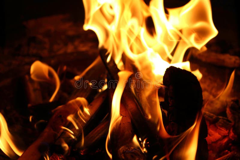 Wood on fire stock photo. Image of fire, depth, pieces - 179749336