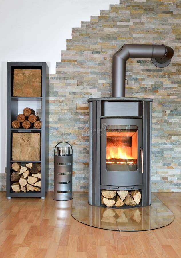 Wood fired stove stock image. Image of briquette, iron - 36026403