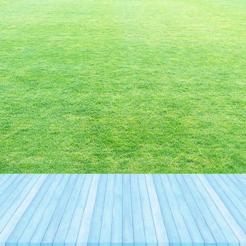 Wood Floor Blue Pastel Colour Perspective on Fresh Spring Green Stock ...