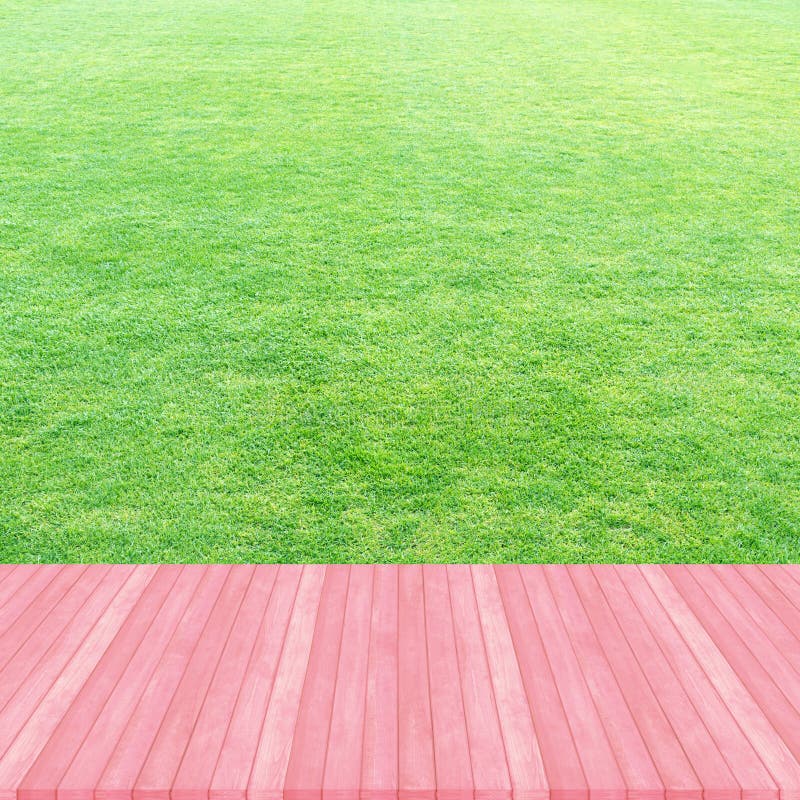 Wood Floor Pink Pastel Colour Perspective on Fresh Spring Green Stock ...