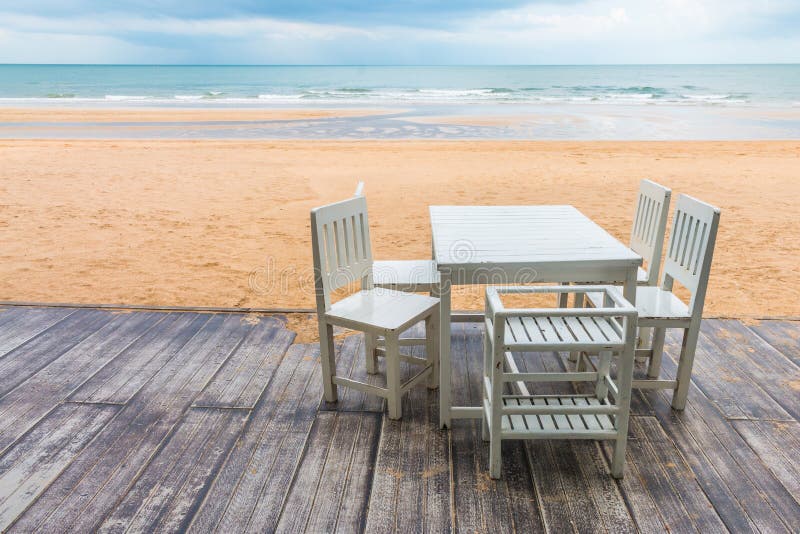 Seaside table and chairs stock image. Image of caribbean - 767233