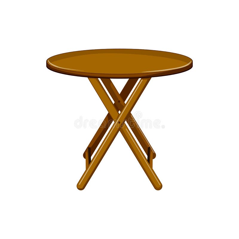 Wood Folding Table Cartoon Vector Illustration Stock Vector ...