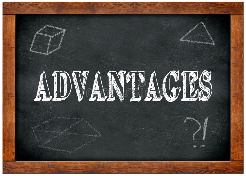 Wood Frame Blackboard with ADVANTAGES Text Written with Chalk. Stock ...