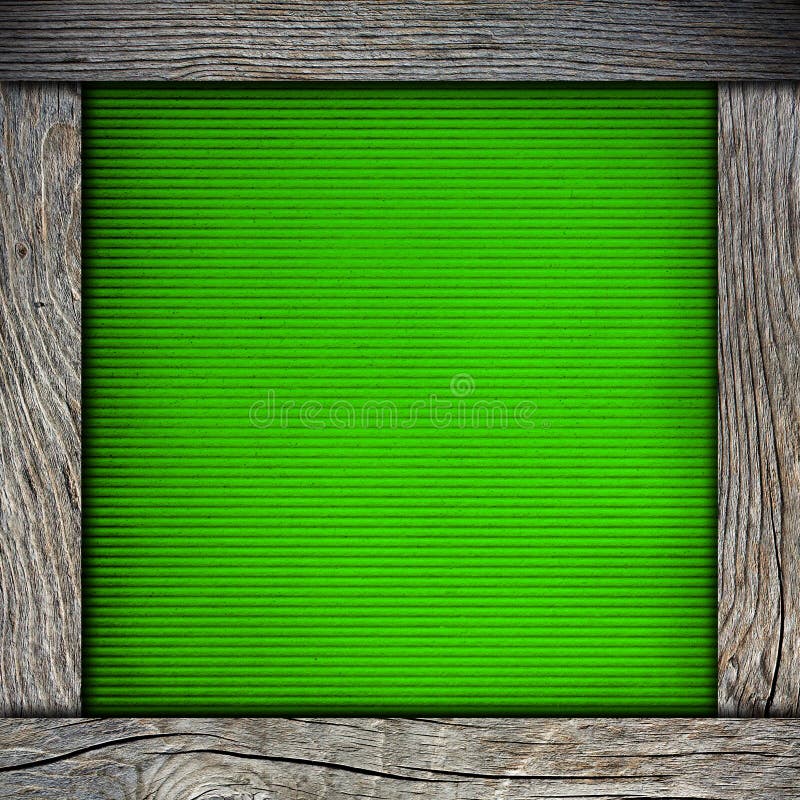 Wood Frame with Green Paper Stock Illustration - Illustration of gold ...