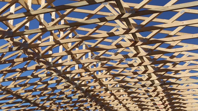 Wood Timber House Construction Stud Frame Stock Video - Video of ...