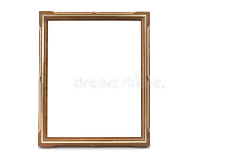 Wood Frame Isolated on White. Clipping Path Stock Image - Image of ...