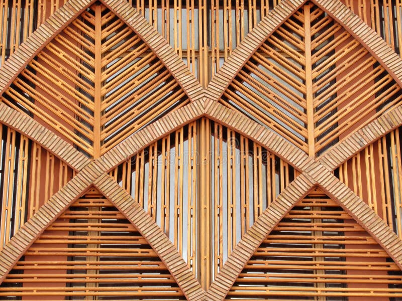 Wood Frame Pattern in a Building Facade Stock Photo - Image of plank ...