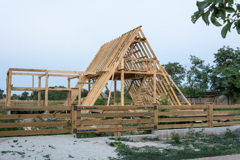 A-frame Construction of a House Stock Image - Image of build, estate ...