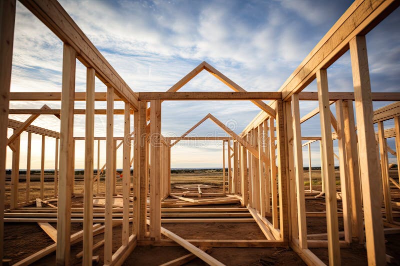 Wood Framing on the Building Stock Image - Image of architecture ...