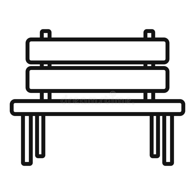 Wood Garden Bench Icon, Outline Style Stock Vector - Illustration of ...