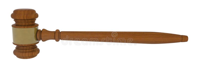 Wood Gavel on White Background Stock Illustration - Illustration of ...