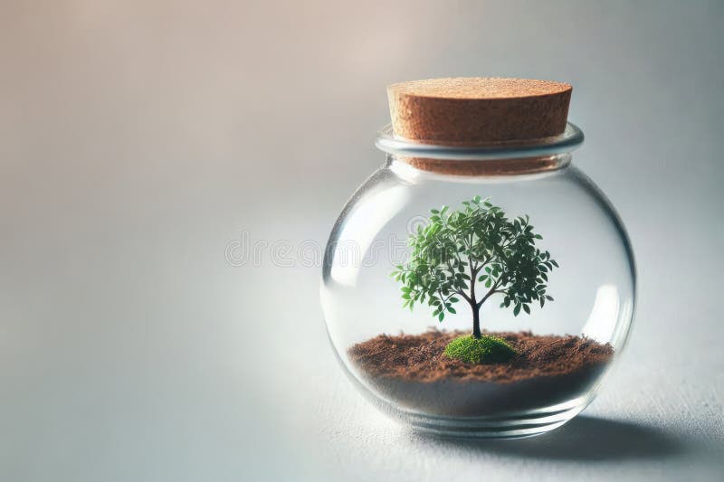 Wood in a Glass Jar. Space for Text. Stock Image - Image of growth ...