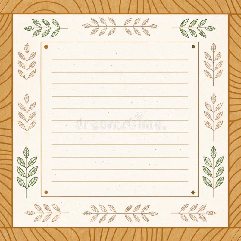 Wood Grain Border Paper Texture Warm and Rustic Stock Illustration ...