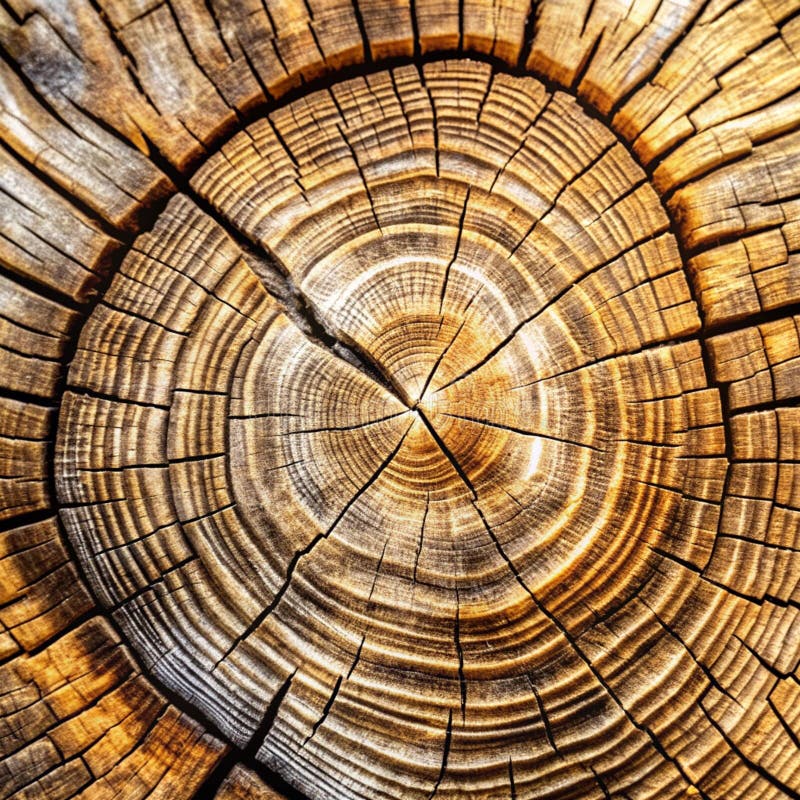 Wood Grain Patterns in Weathered Maple Log Closeup Stock Illustration ...