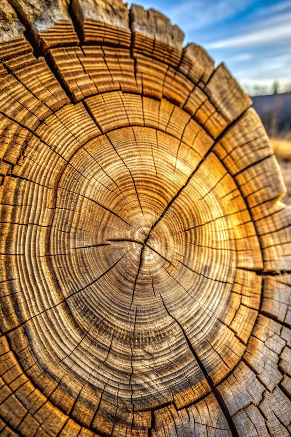 Wood Grain Patterns in Weathered Maple Log Closeup Stock Illustration ...