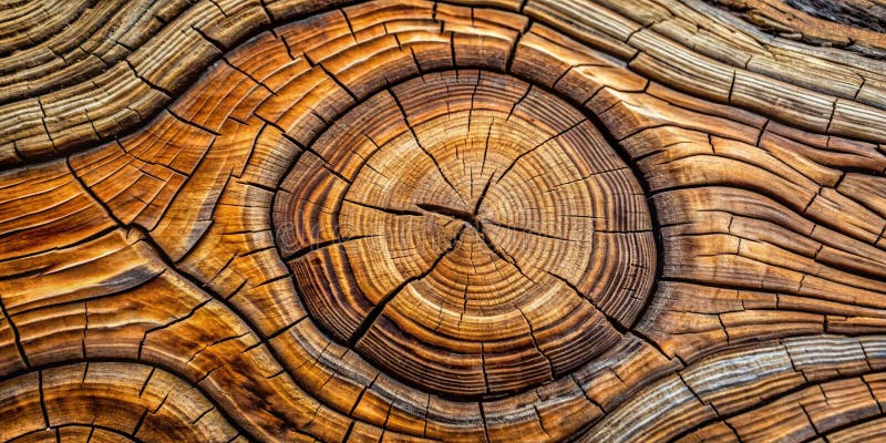 Wood Grain Patterns in Weathered Maple Log Closeup Stock Illustration ...