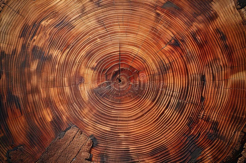 Wood Grain Texture Background with Circular Rings of Growth and Age ...