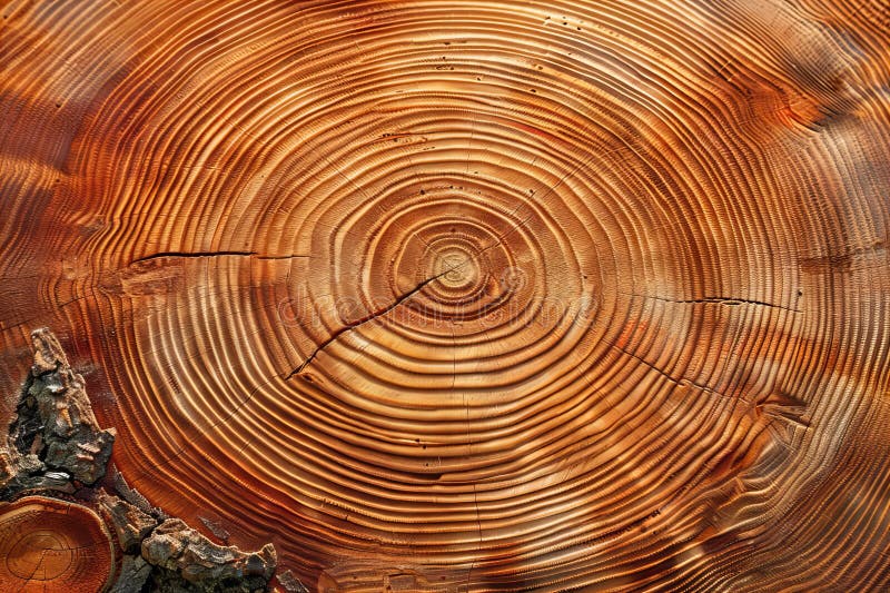 Wood Grain Texture Background with Circular Rings of Growth and Age ...