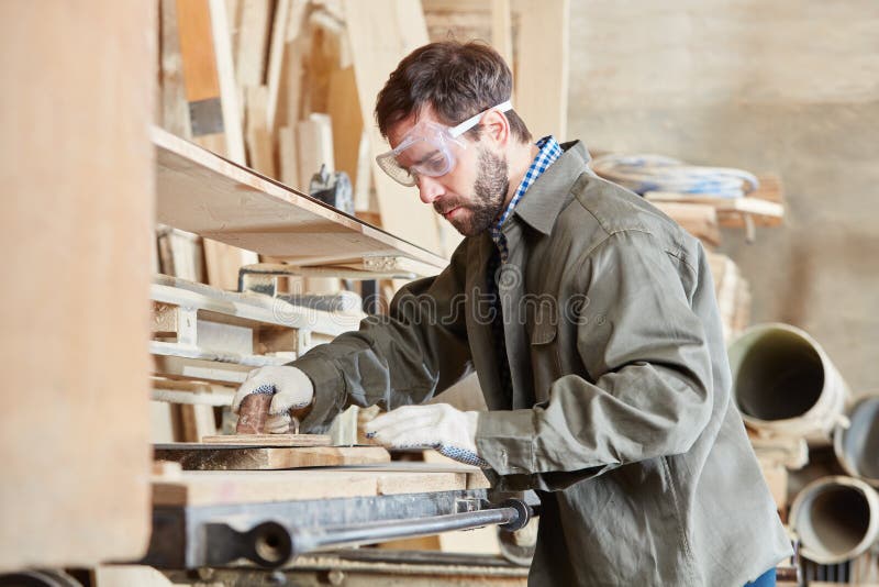 Wood Grinding at Carpentry Shop Stock Image - Image of people, joiner ...