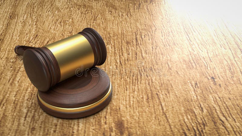 The Wood Hammer on Table for Laws and Order Concept 3d Rendering Stock ...