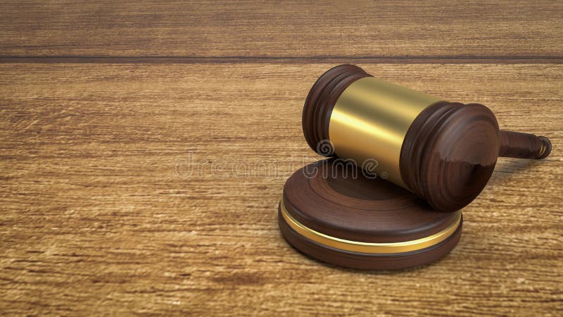 The Wood Hammer on Table for Laws and Order Concept 3d Rendering Stock ...