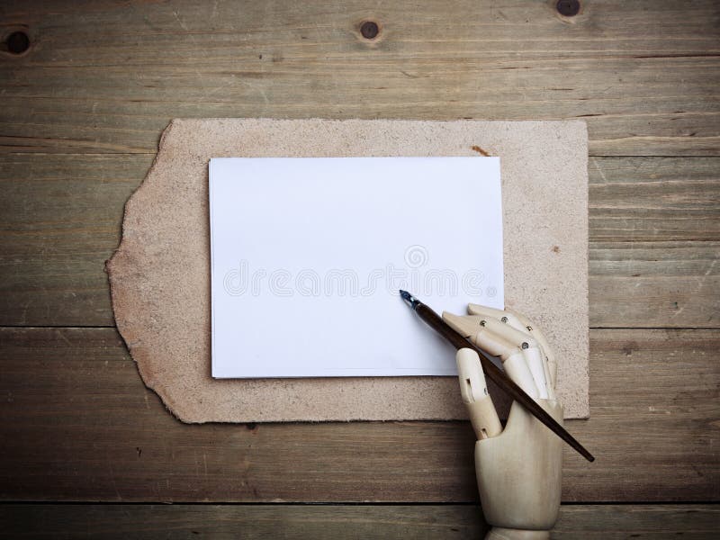 Wood Hand Drawing on White Page Stock Photo - Image of closeup, model ...