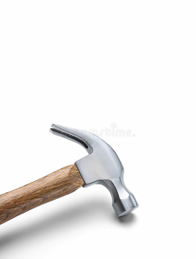 Wood Handle Claw Hammer on White Stock Image - Image of tools, hammer ...