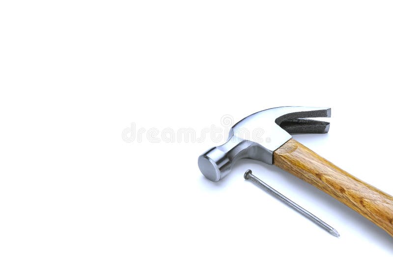 Wood Handle Claw Hammer on White Stock Image - Image of tools, hammer ...
