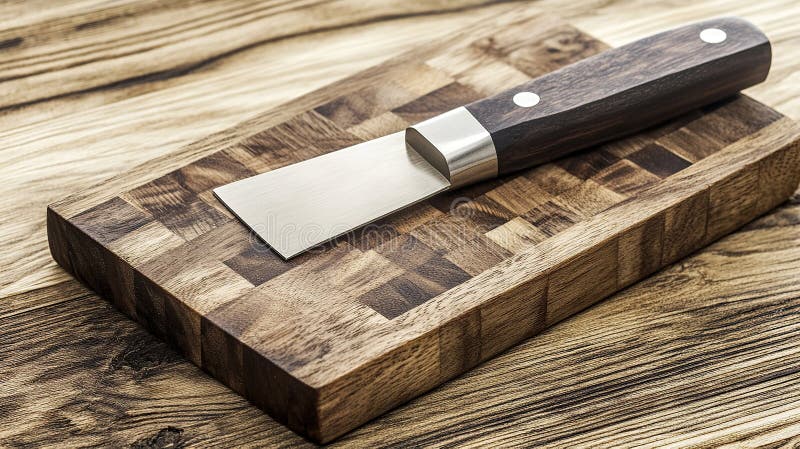 Wood-handled Scraper on End-grain Board, Rustic Kitchen, Food Prep ...