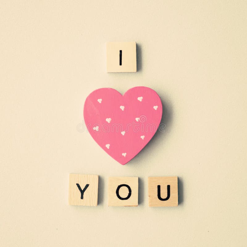 Wood Heart and Love Message Stock Image - Image of decorative, shape ...