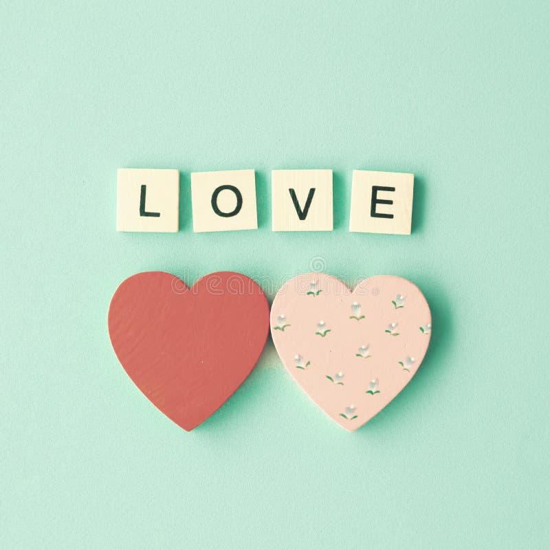 Wood Hearts and Love Message Stock Image - Image of sepia, pattern ...