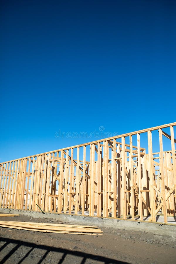 Wood Home Framing Abstract at Construction Site Stock Image - Image of ...