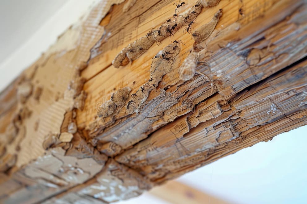 The Wood Home with Termites Damage. Termite Infested Stock Illustration ...