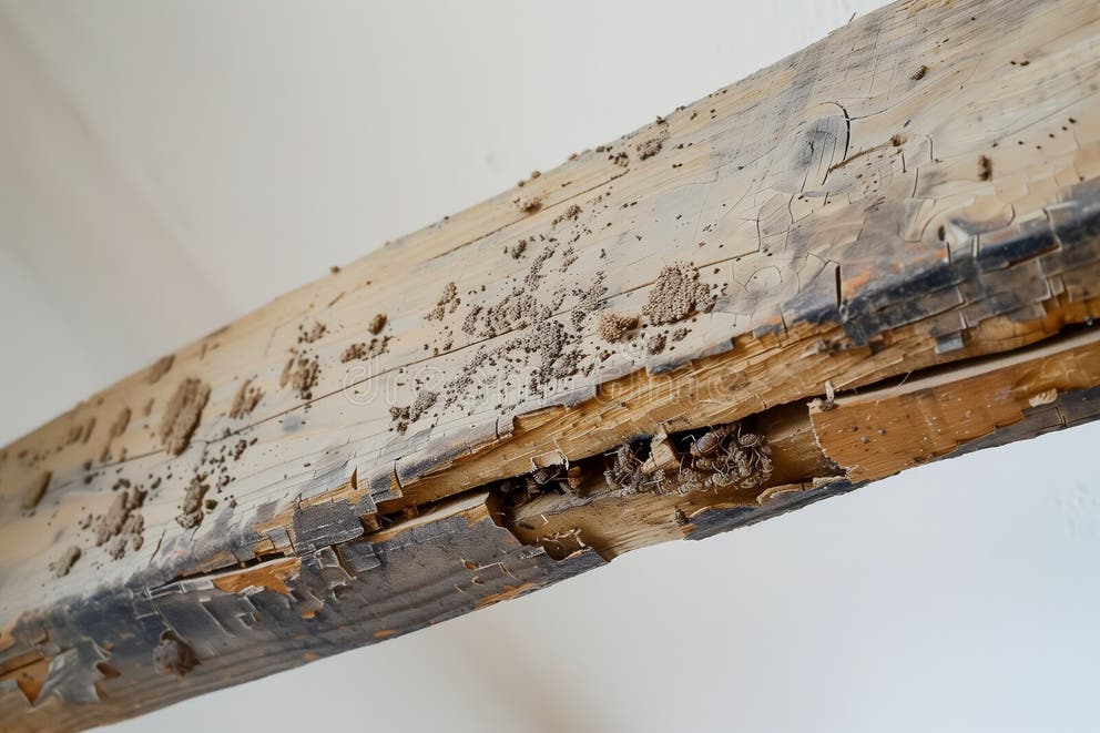 The Wood Home with Termites Damage. Termite Infested Stock Illustration ...