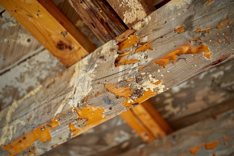 The Wood Home with Termites Damage. Termite Infested Stock Illustration ...