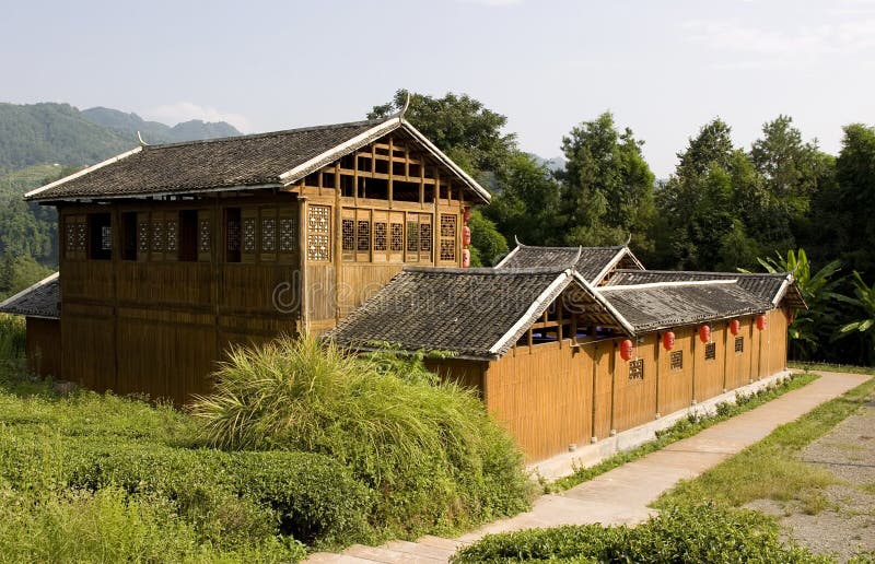Chinese Riverside House stock photo. Image of china, guilin - 10617546