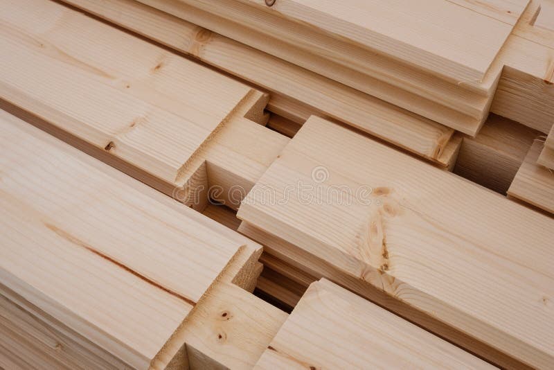 Wood House Construction Material , Wooden Beams Stock Image - Image of ...