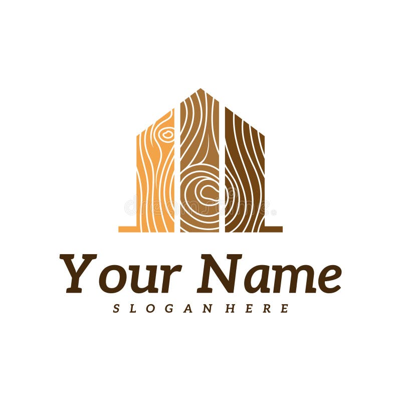 Wood House Logo Design Template. Creative Wood Logo Vector Illustration ...