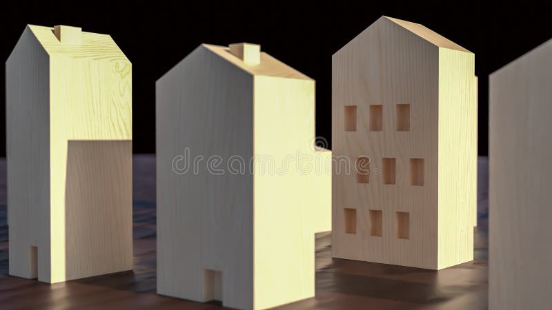 The Wood House for Property or Real Estate Concept 3d Rendering Stock ...