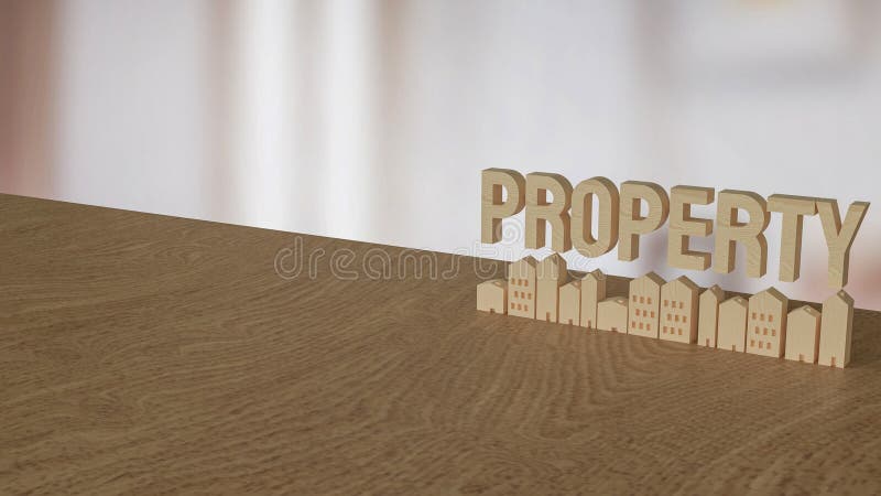 The Wood House and Property Text for Real Estate Concept 3d Rendering ...