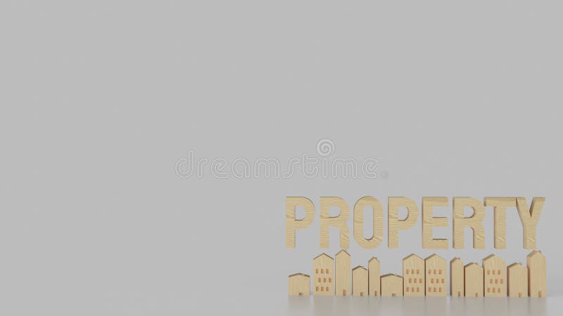 The Wood House and Property Text for Real Estate Concept 3d Rendering ...
