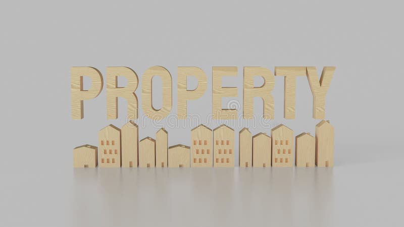 The Wood House and Property Text for Real Estate Concept 3d Rendering ...