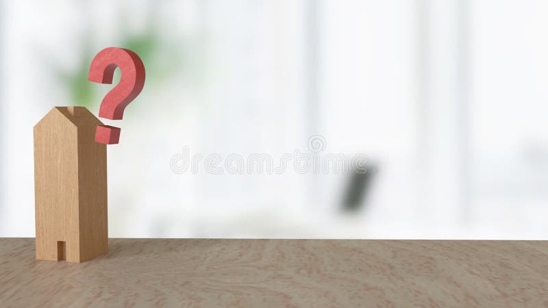 The Wood House and Question Mark for Property Concept 3d Rendering ...