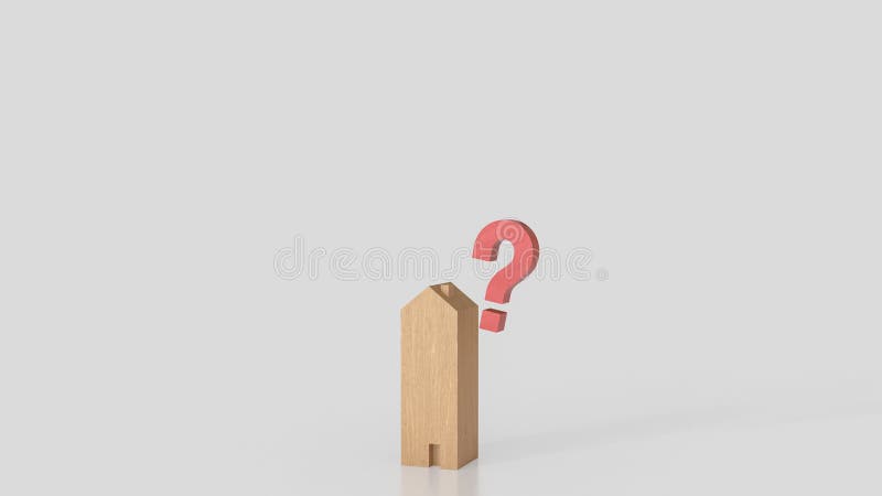 The Wood House and Question Mark for Property Concept 3d Rendering ...