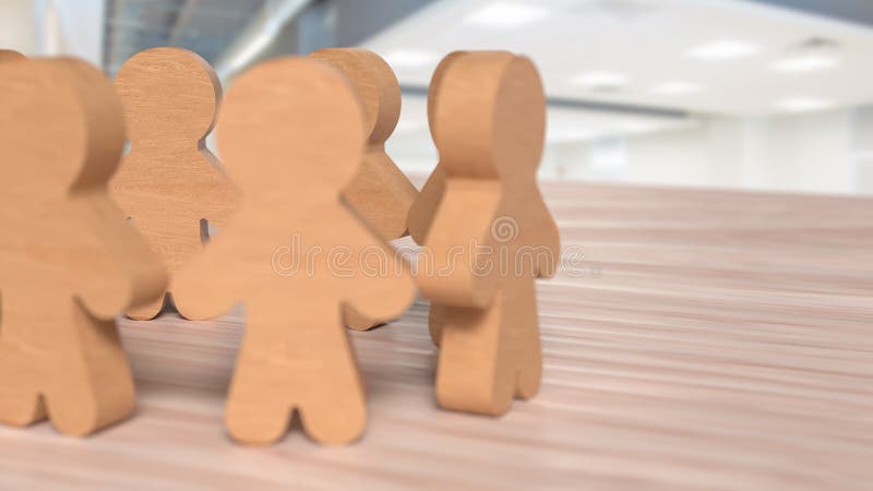 The Wood Human for Team Concept 3d Rendering Stock Illustration ...