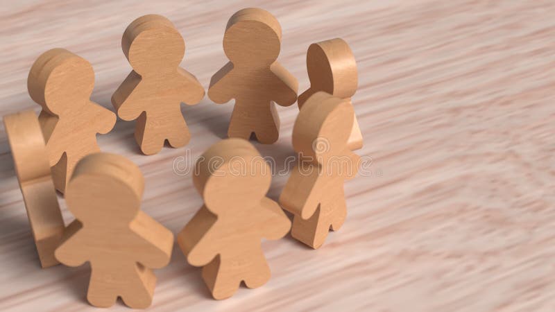 The Wood Human for Team Concept 3d Rendering Stock Illustration ...