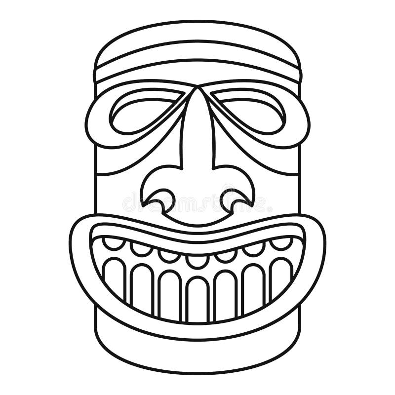 Wood Idol Icon, Outline Style Stock Vector - Illustration of native ...