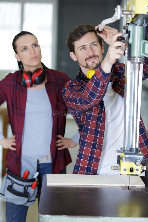 Wood Industry Technicians Working Together on Project Stock Image ...