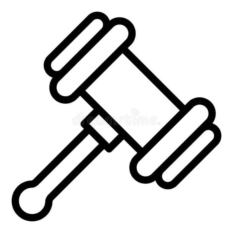 Wood Judge Hammer Icon Color Outline Vector Stock Vector - Illustration ...